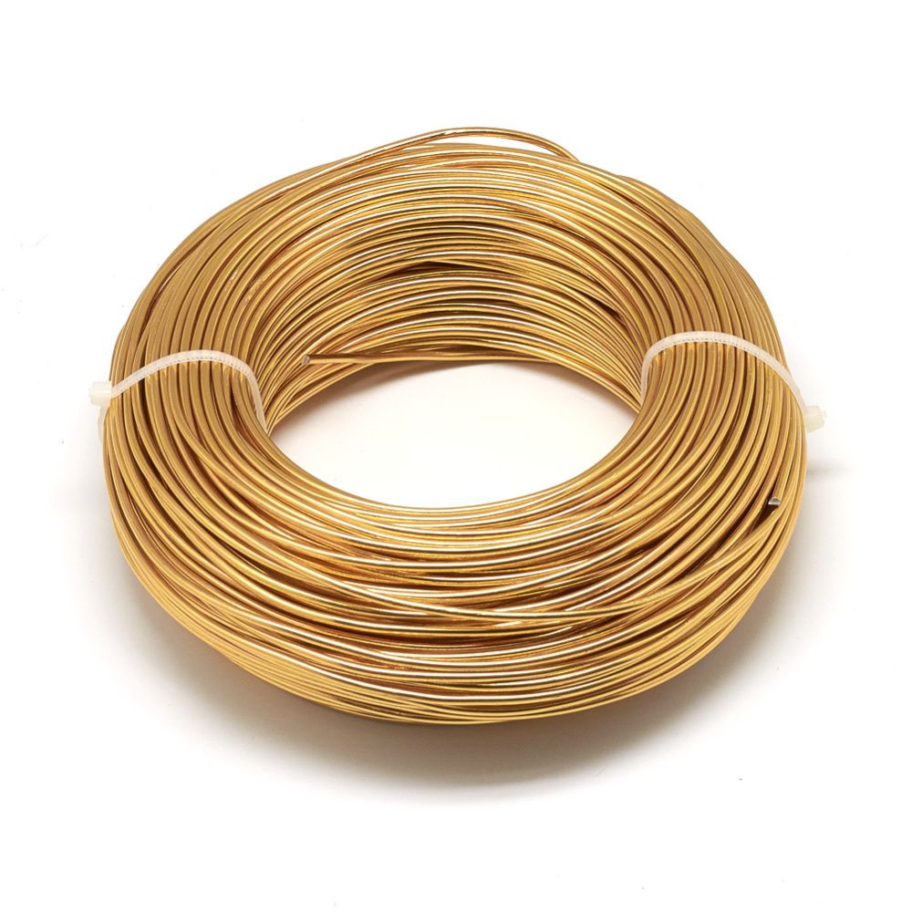 Aluminium Wire Gold Colour 1mm- 10 m coil